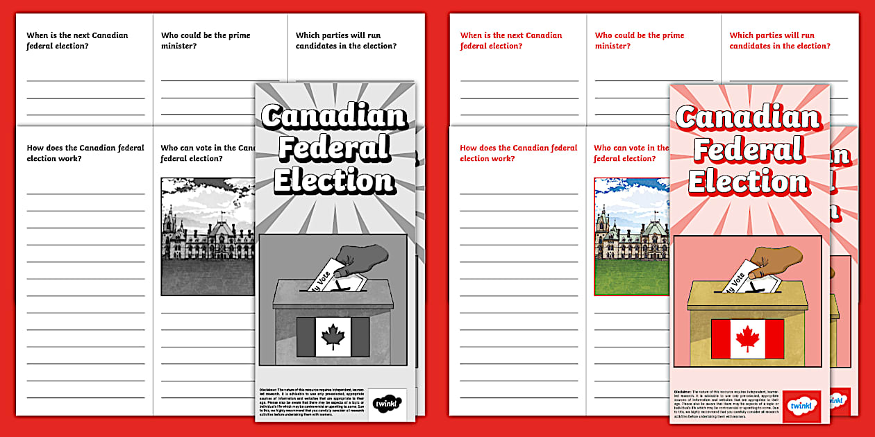 Canadian Federal Election Leaflet Template (teacher made)