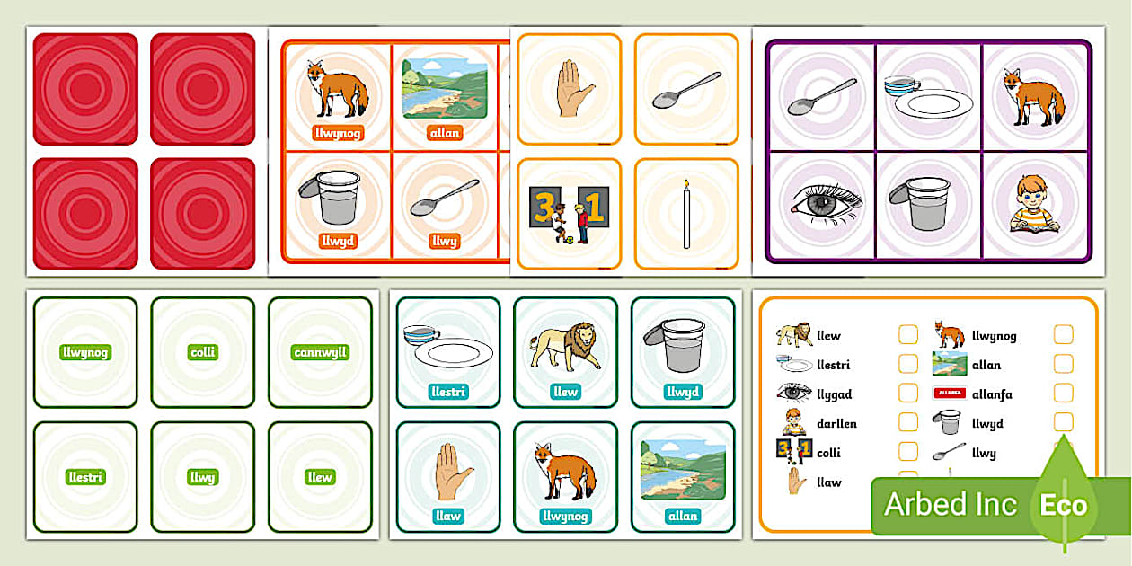 Gêm Loto Llythyren Dwbl: 'll' (teacher made) - Twinkl