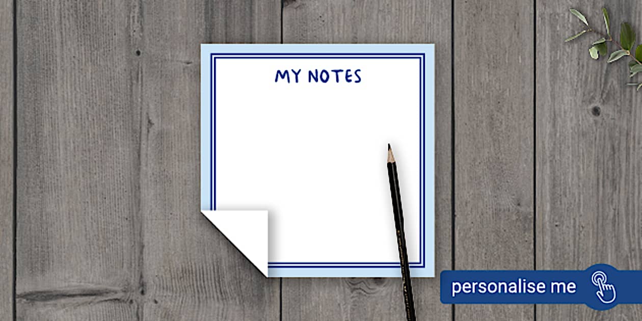 Bold Blue Sticky Notes (teacher made) - Twinkl