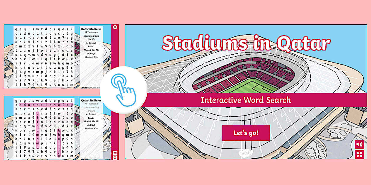 Stadiums in Qatar Interactive Word Search - Twinkl
