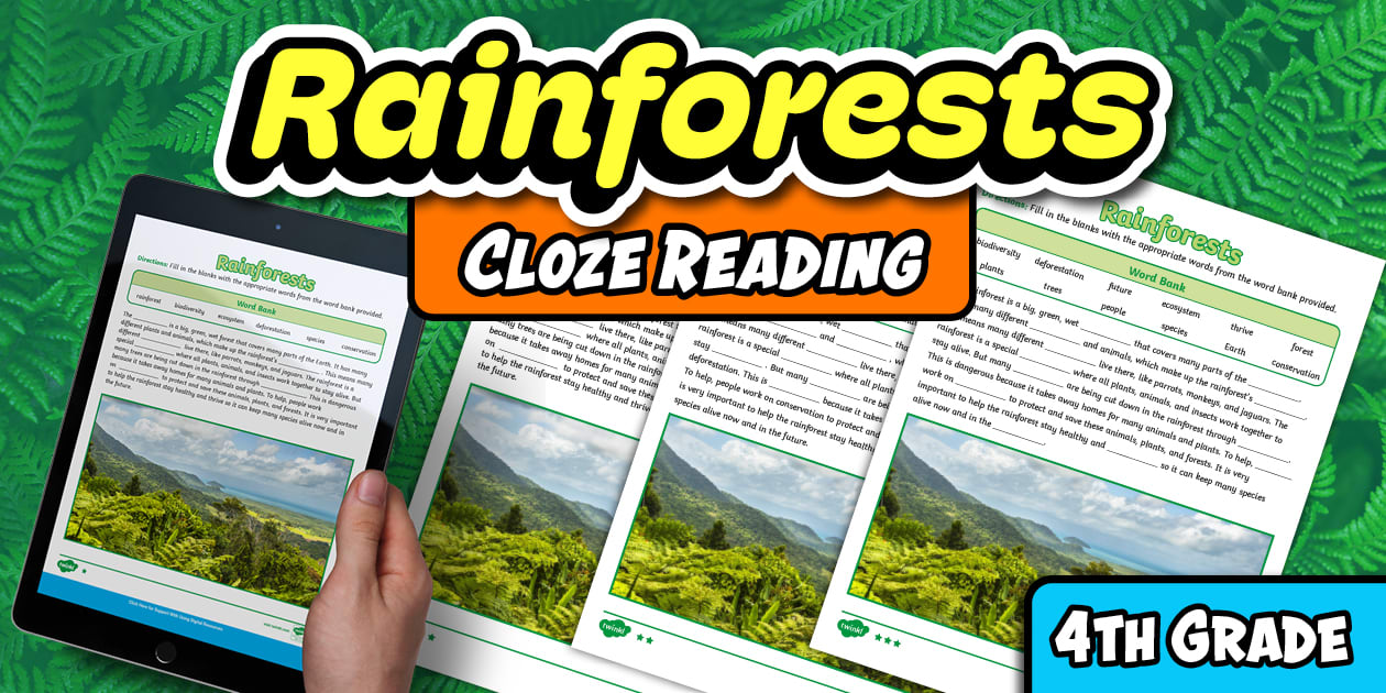Fourth Grade Rainforests Differentiated Cloze Reading