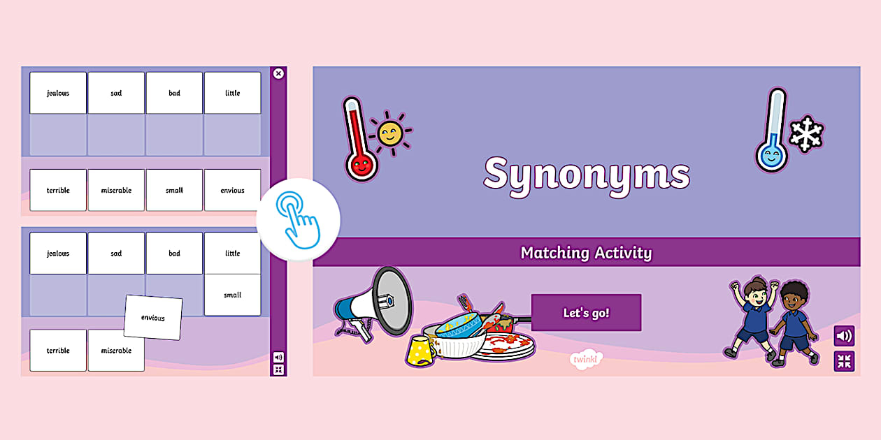 Synonyms Interactive Matching Activity (Teacher-Made)