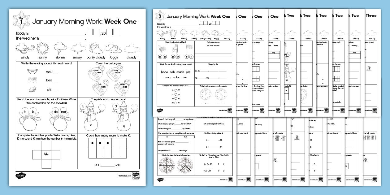 Morning Work First Grade Resource Pack | Twinkl USA - Twinkl