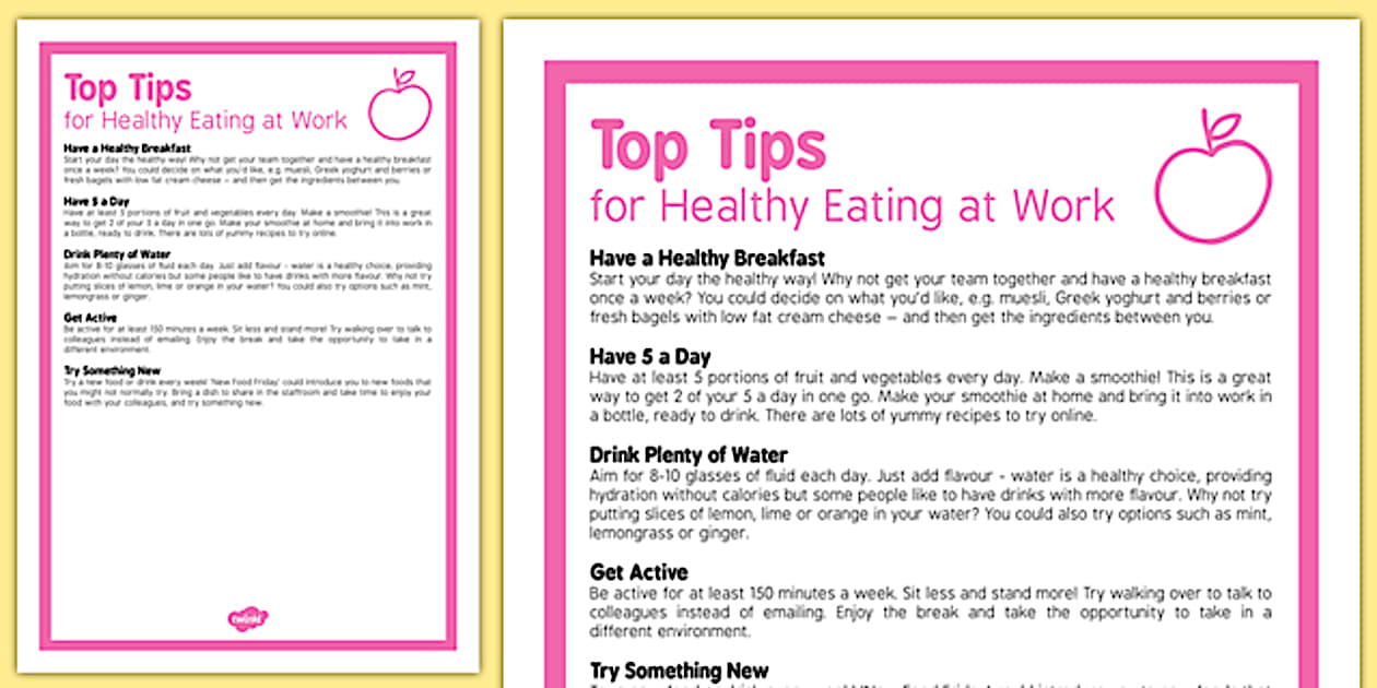 Black and White Care Staff Top Tips for Healthy Eating at Work
