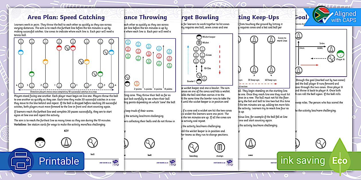 Grade 6 Physical Education Striking and Fielding Area Plans