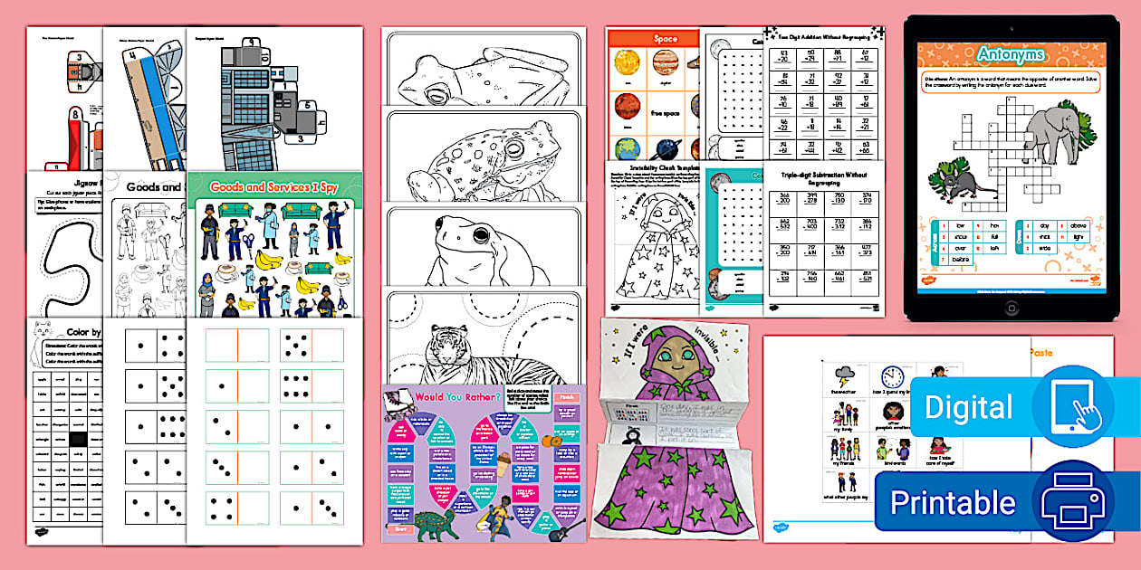 Second Grade No-Prep Indoor Recess Activity Pack - Twinkl