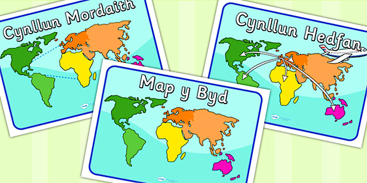 Welsh World Map Posters | Twinkl Resources | Wales - Twinkl