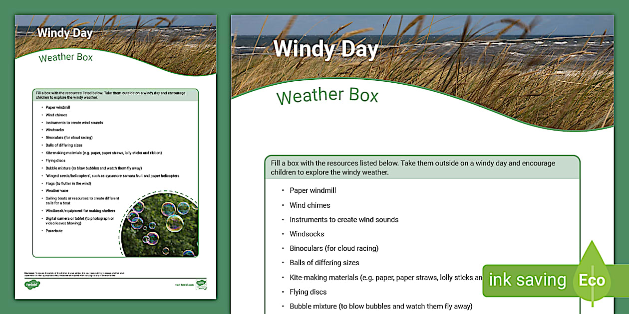 Outdoor Weather Box: Windy Day | Twinkl (Teacher-Made)