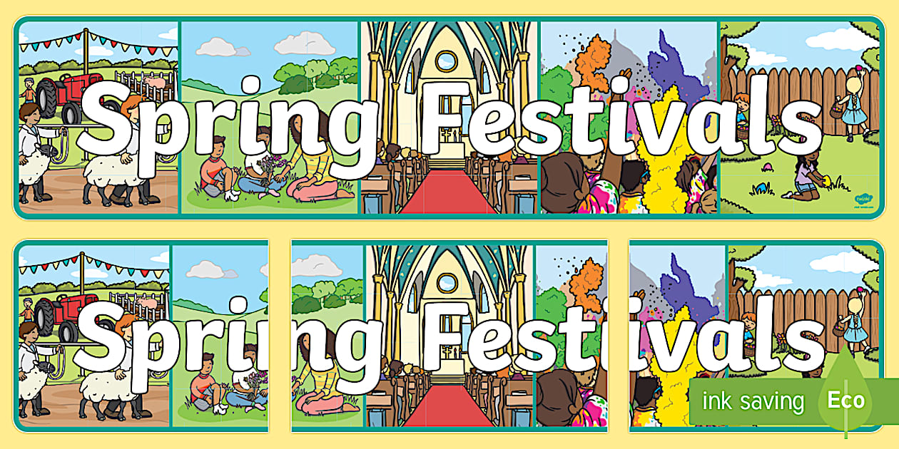 Spring Festivals Display Banner (teacher made) - Twinkl