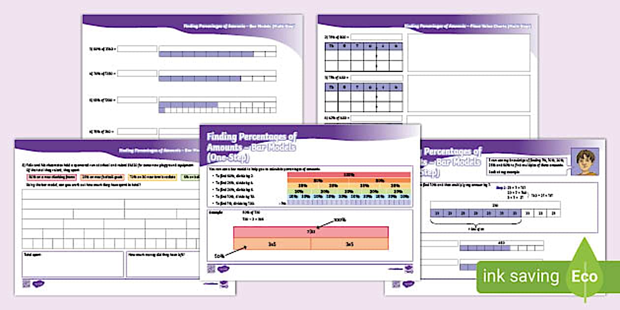 👉 KS2 Maths Finding Percentages of Amounts - Activity Sheets
