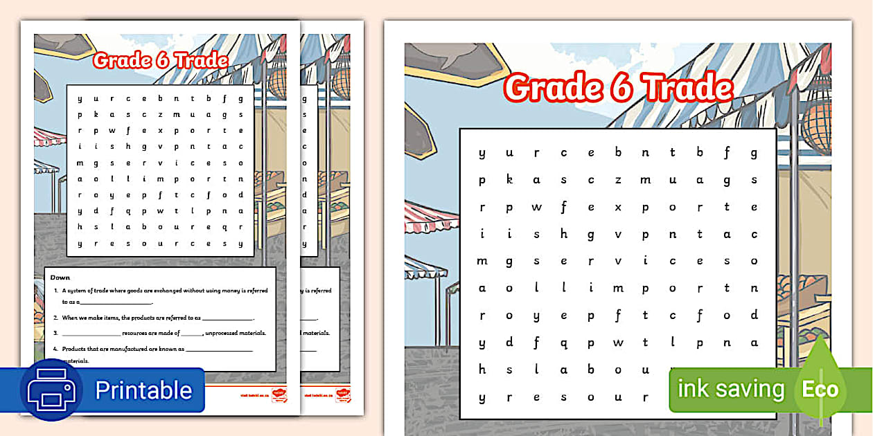 Trade Word Search - Geography - Twinkl South Africa