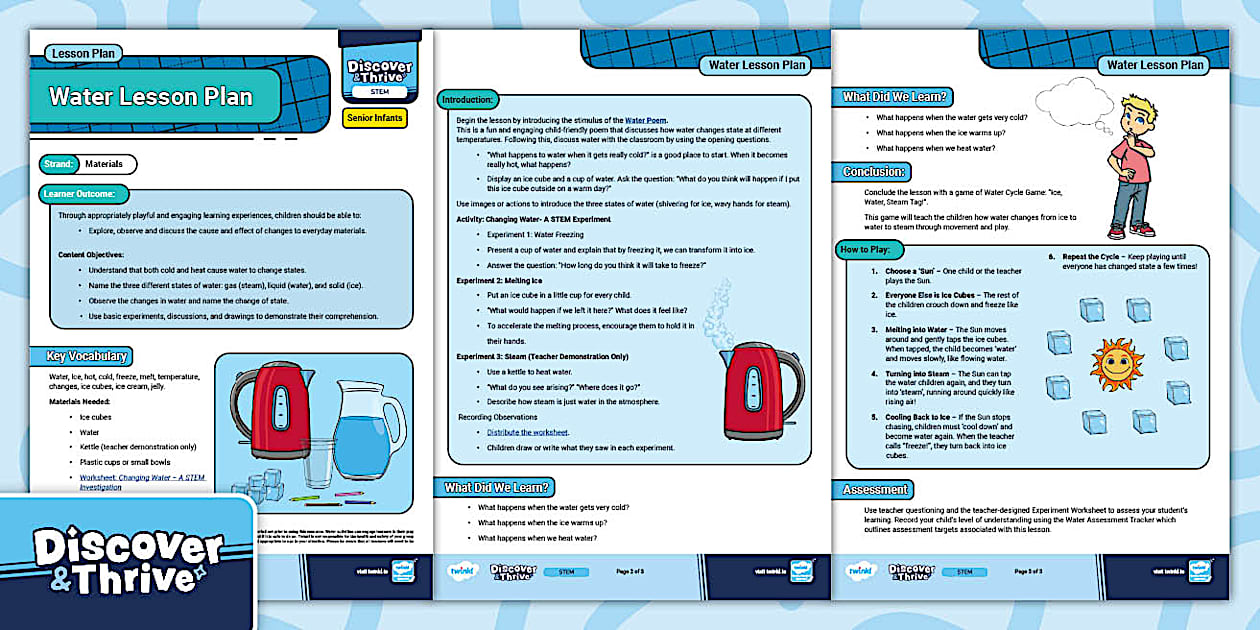STEM (Materials) Water Lesson Plan (teacher made) - Twinkl