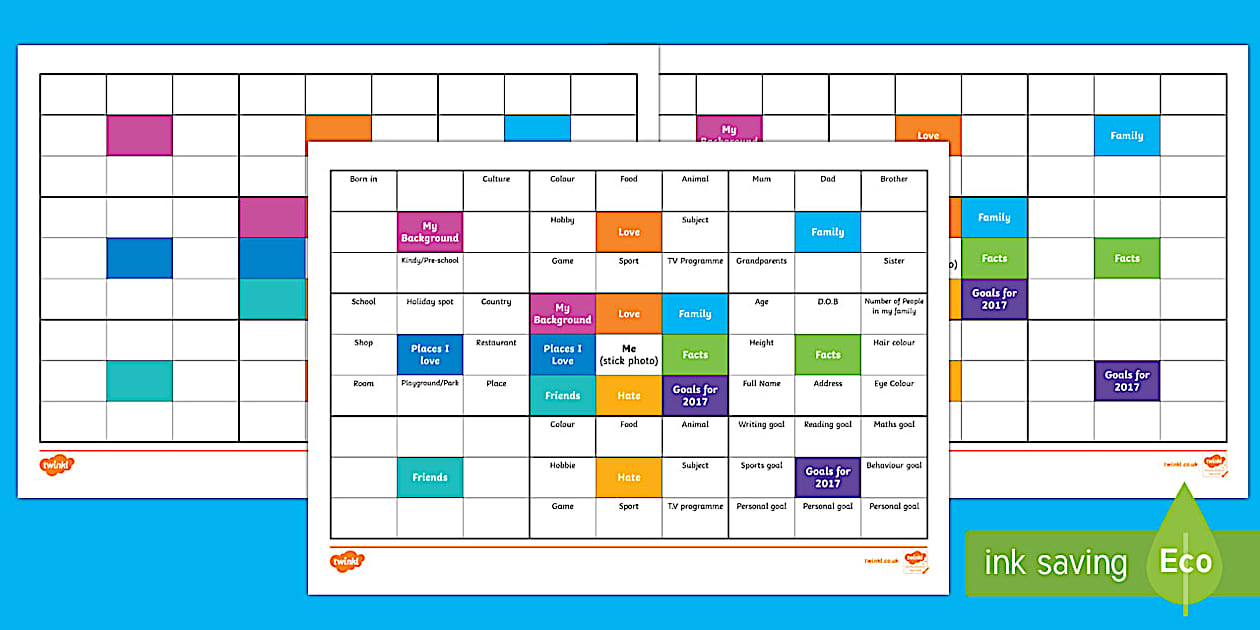 All About Me Lotus Diagram Differentiated Worksheet / Worksheets