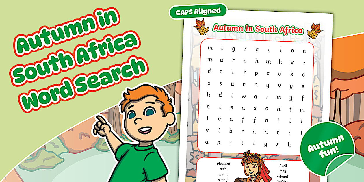 Autumn in South Africa Word Search (CAPS Aligned)