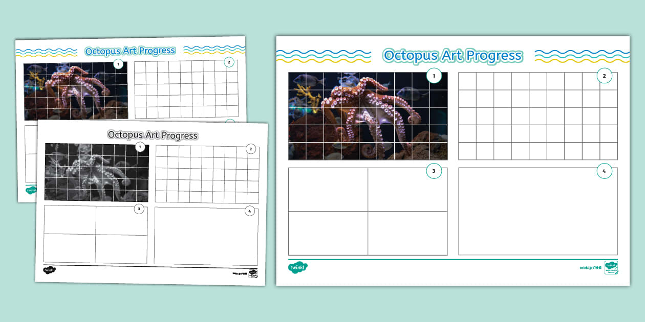Octopus Art Progress Template (Teacher-Made) - Twinkl