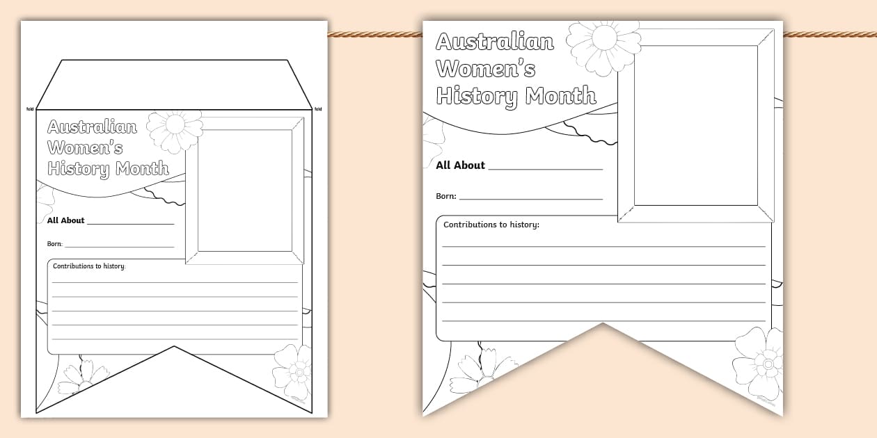 Australian Women's History Month Biography Bunting
