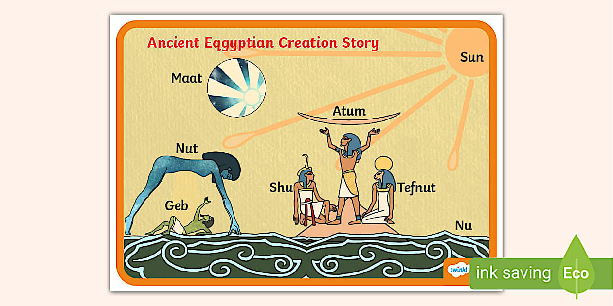 Cursive Ancient Egyptian Creation Story Word Mat - Twinkl