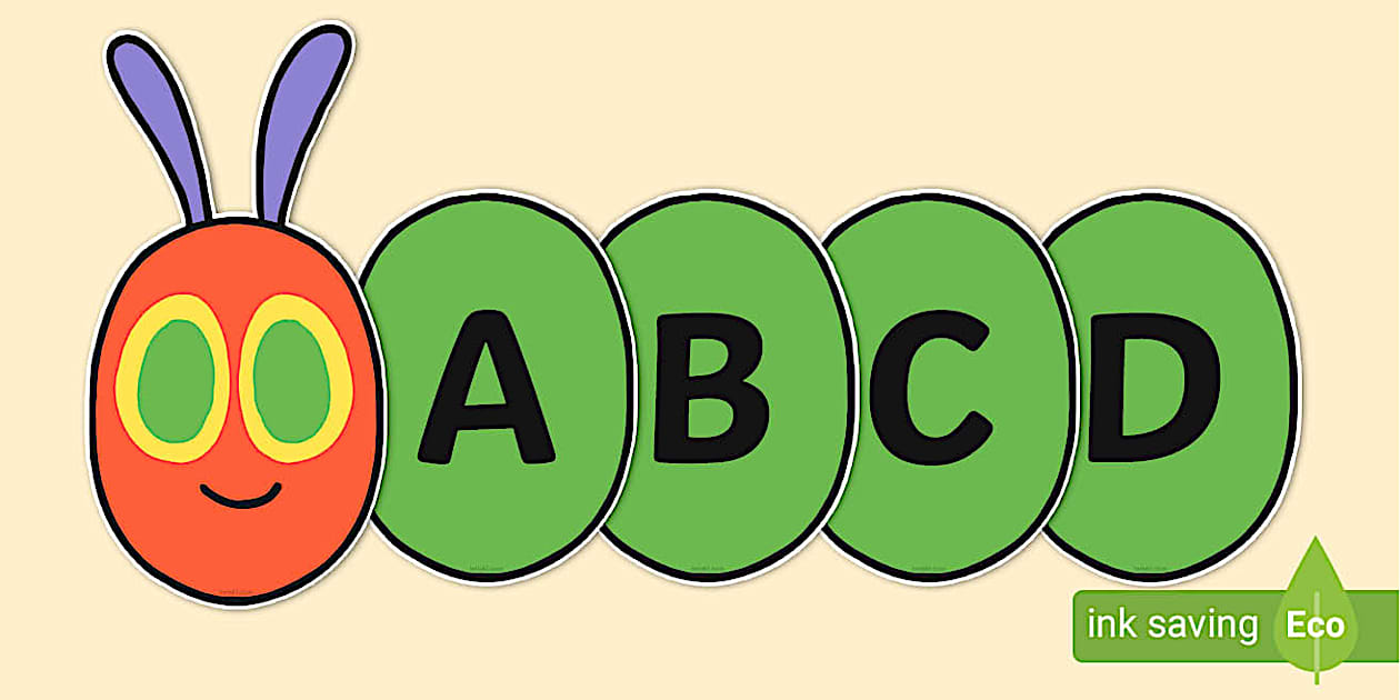 Display Lettering to Support Teaching on The Very Hungry Caterpillar
