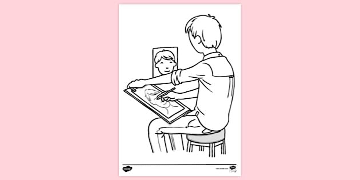 Line Drawing Portrait Colouring Sheet | Twinkl Resources