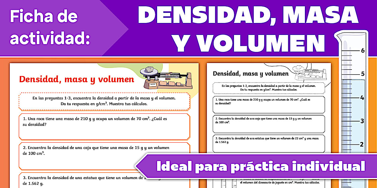 Ficha de actividad: Densidad, masa y volumen