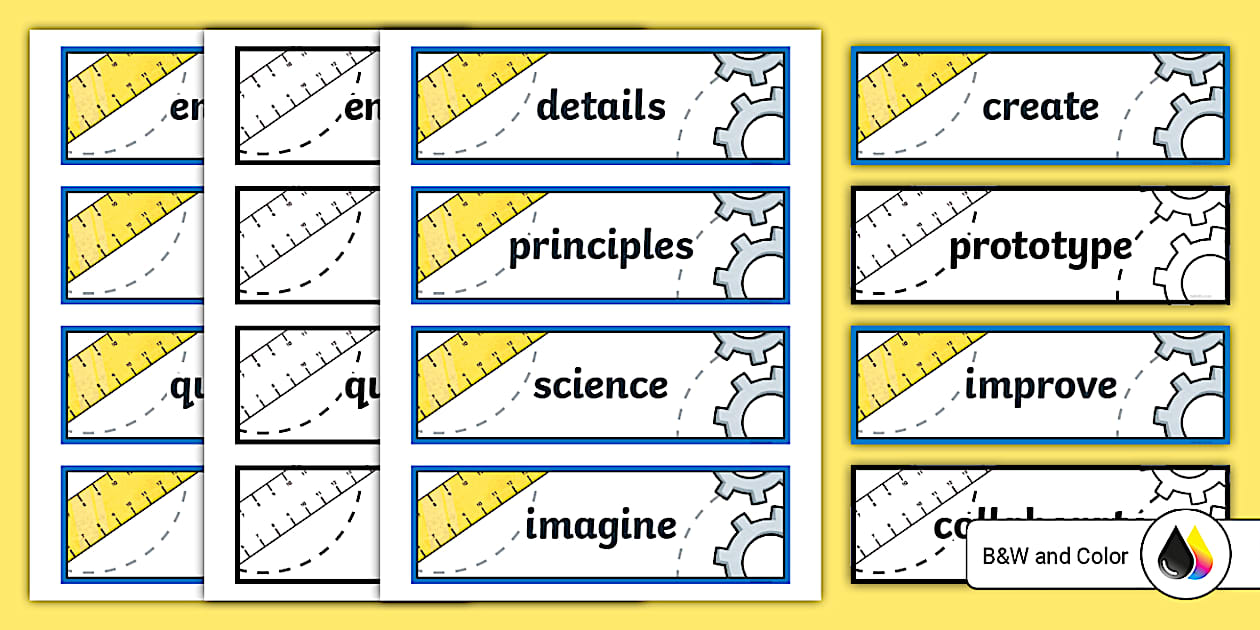 Engineering Design Process Word Cards for 3rd-5th Grade