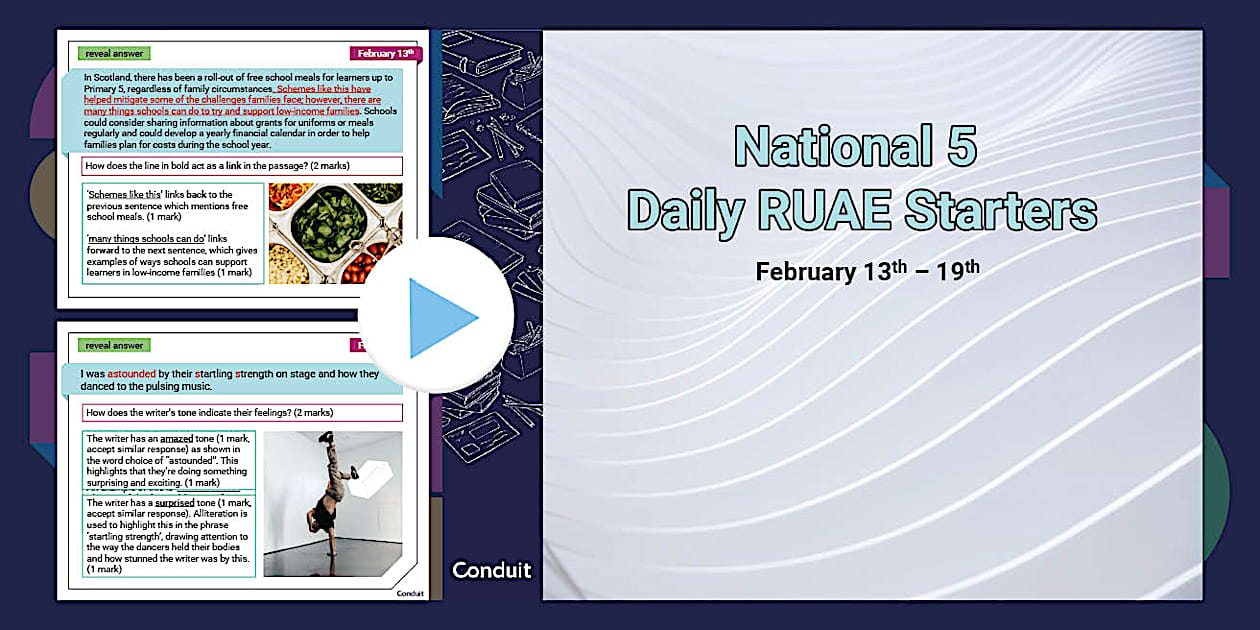 National 5 Daily RUAE Starters February 13th - February 19th