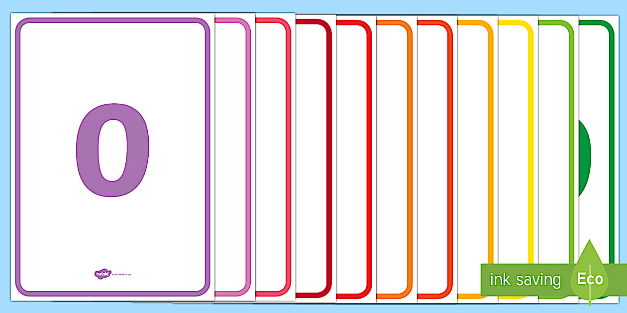 Numbers 0-20 A4 Display Posters (Teacher-Made) - Twinkl