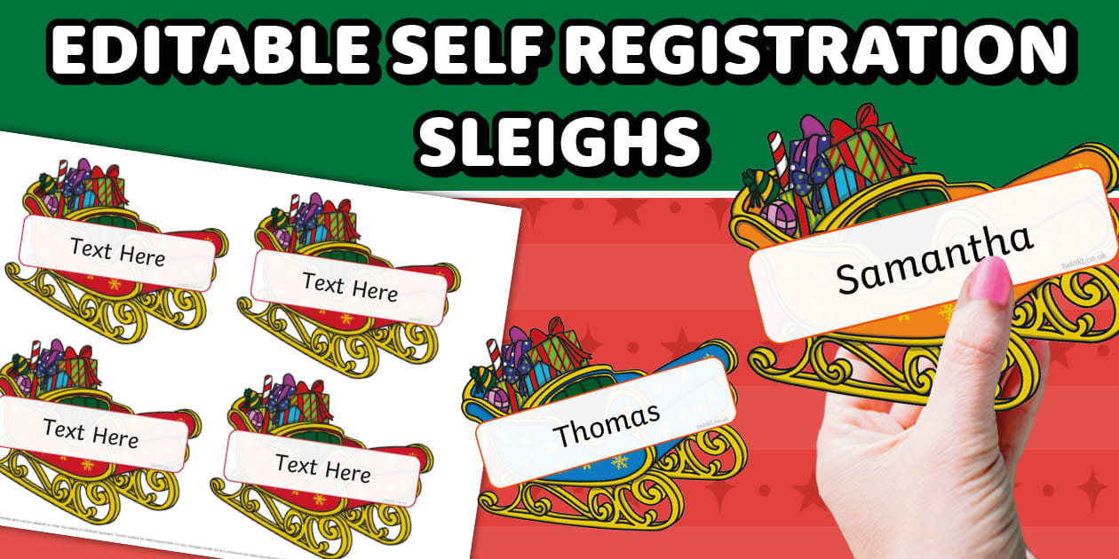 Christmas Self-Registration Sleighs - Editable