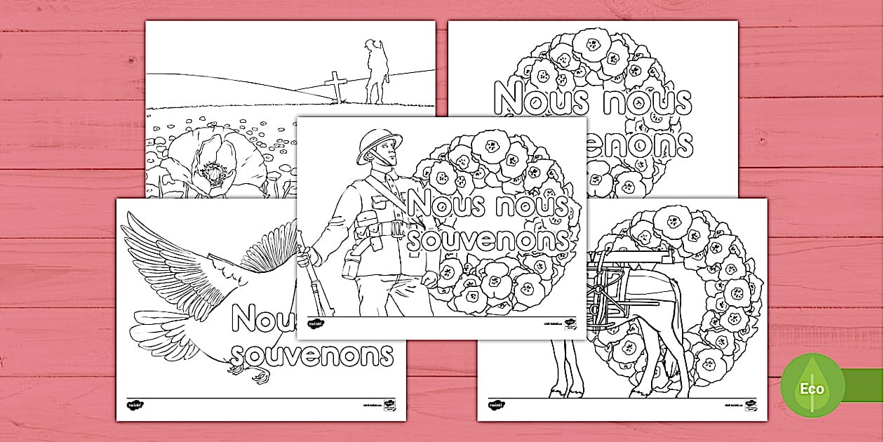 Remembrance Day Colouring Pages French (teacher made)