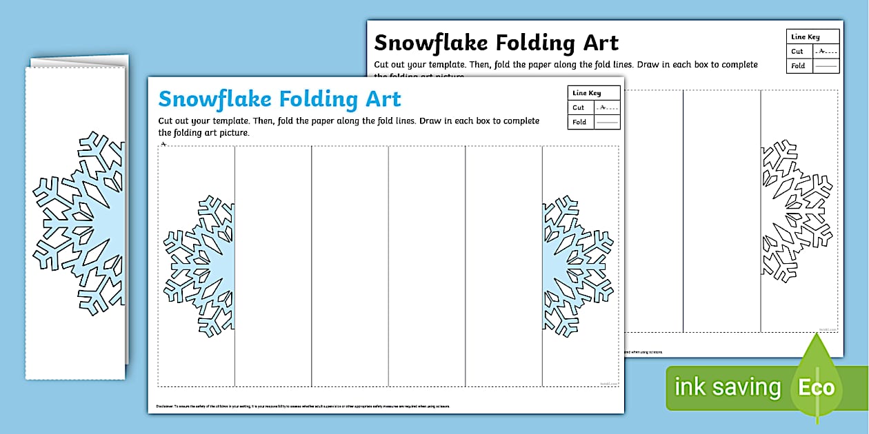 Snowflake Folding Art Template (Teacher-Made) - Twinkl