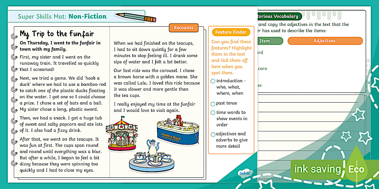 Super Skills Mat: Recounts: My Trip to the Funfair (Ages 5 - 7)