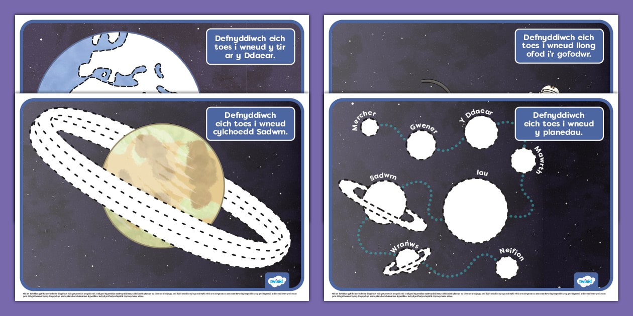 Dewch i Weld y Gofod!: Matiau Toes (teacher made) - Twinkl