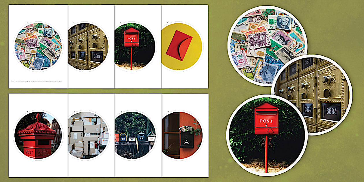 Post Office Circle Display Photo Cut-Outs - Twinkl