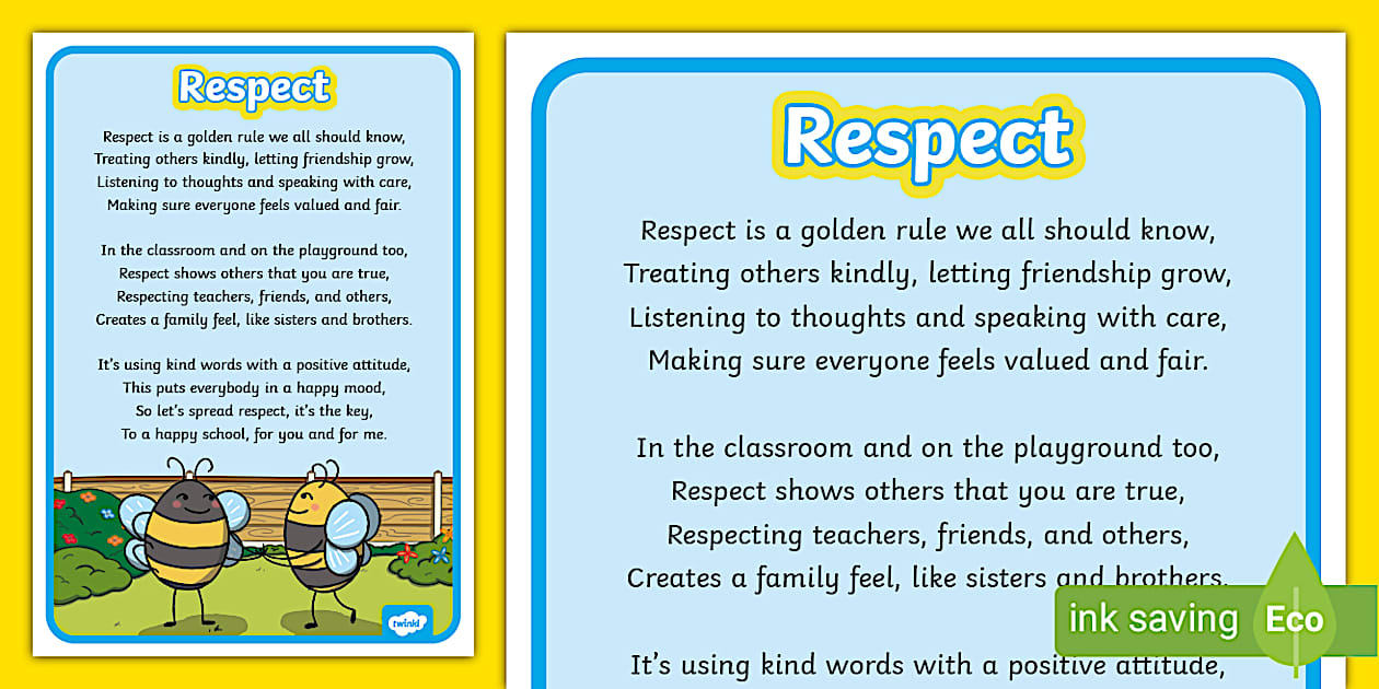 Respect Poem Display Poster (Teacher-Made) - Twinkl