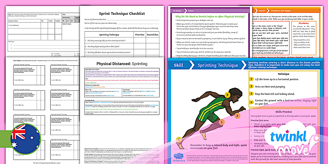 Move PE Years 3-4 Physical Distanced Multiskills Lesson 1: Sprinting Lesson