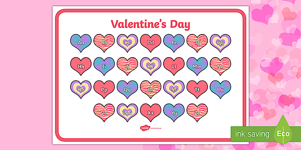 Valentine's Day Themed Alphabet Mat - ESL Alphabet Resources