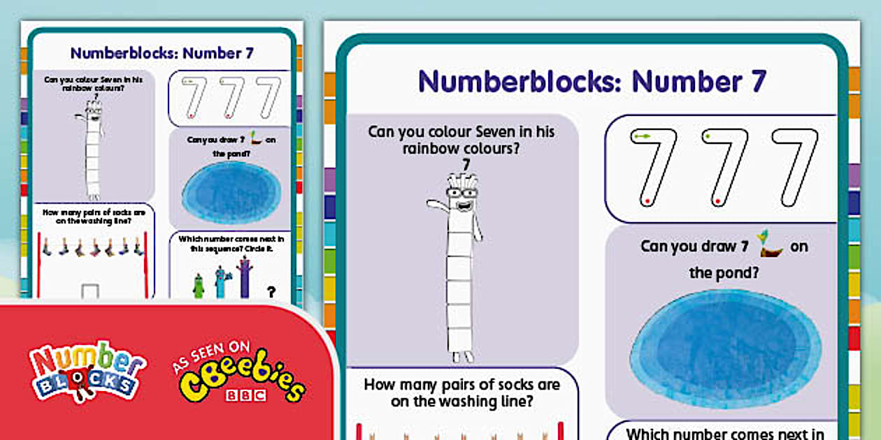 👉 Numberblocks: Lucky Number Seven Activity Sheet