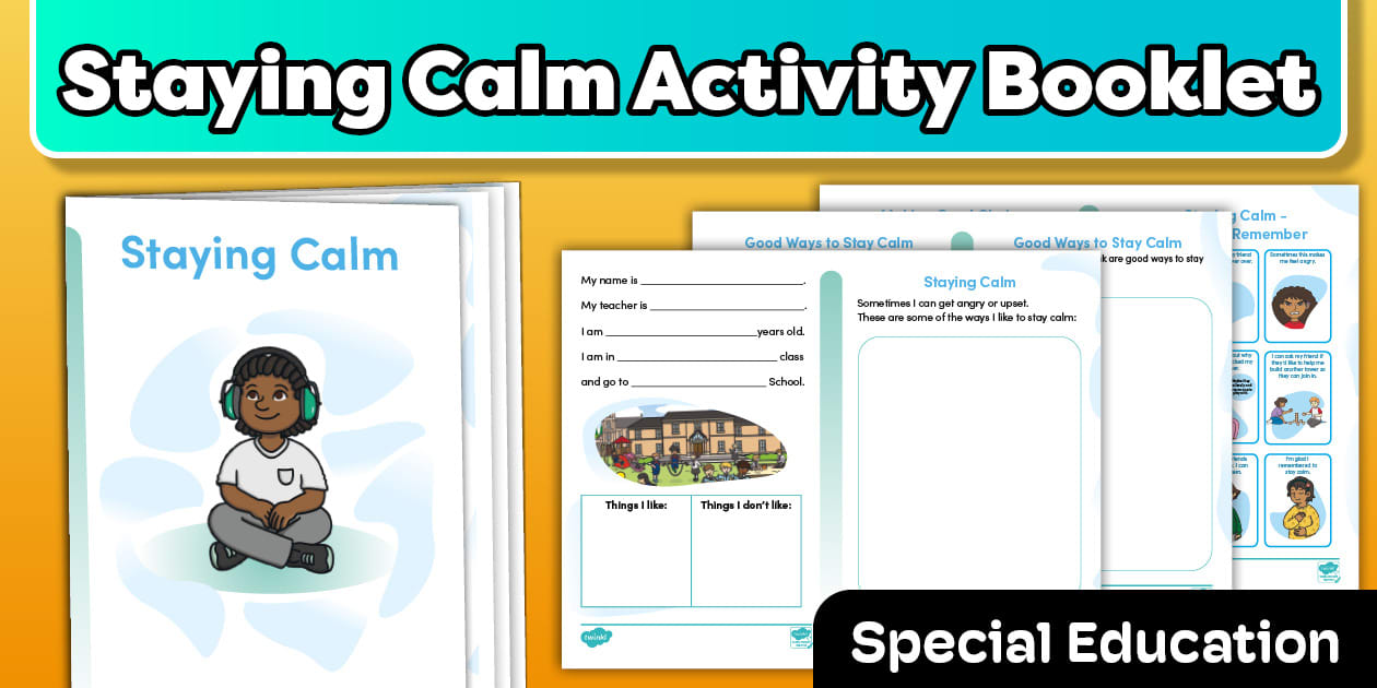 Staying Calm Activity Booklet for Special Education