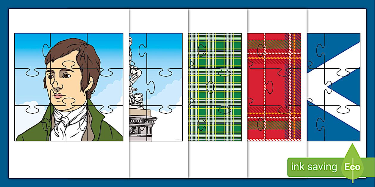 Burns Night Jigsaw Puzzles (teacher made) - Twinkl