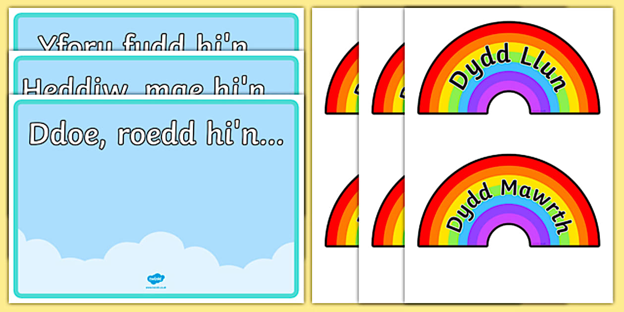 Calendr: Ddoe roedd hi'n, Heddiw mae hi'n, Yfory fe fydd hi'n