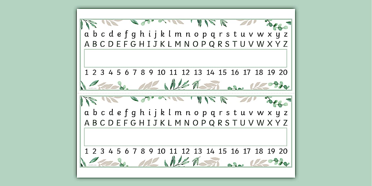 Botanical Number and Alphabet Strips (professor feito)