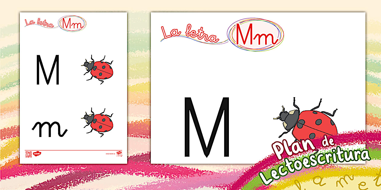 Plan de lectoescritura: La letra M - Póster - Twinkl