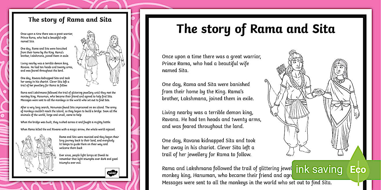Editable The Story of Rama and Sita Print Outs - Twinkl