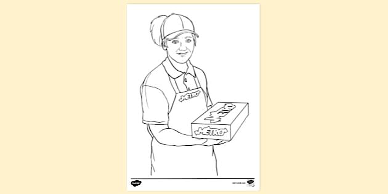 Sandwich shop member of staff | Colouring Sheets - Twinkl