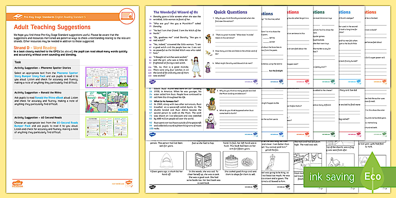 Pre-Key Stage Standards English Language Comprehension and Reading ...