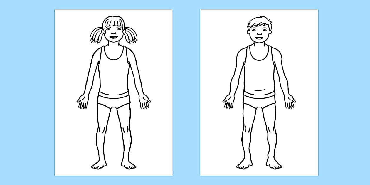 Human Body Outline Drawing - Body Drawing Template - Twinkl