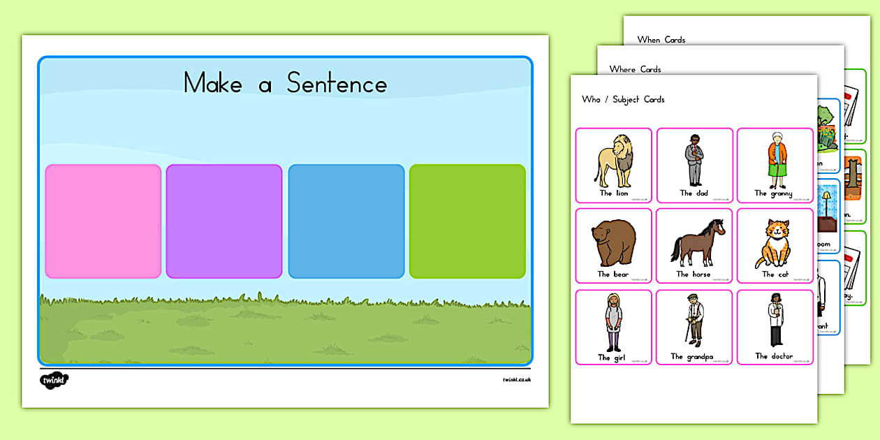 NSW Make a Sentence Who What Doing Where When (teacher made)