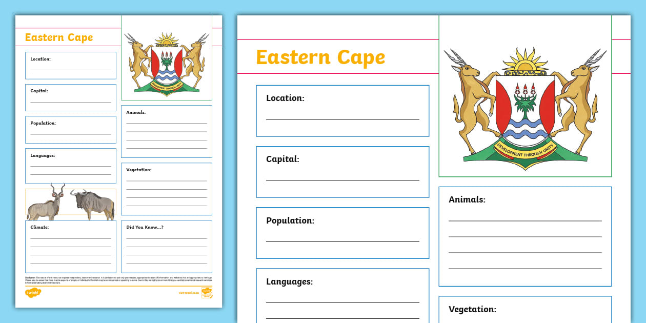 Eastern Cape Fact File Template