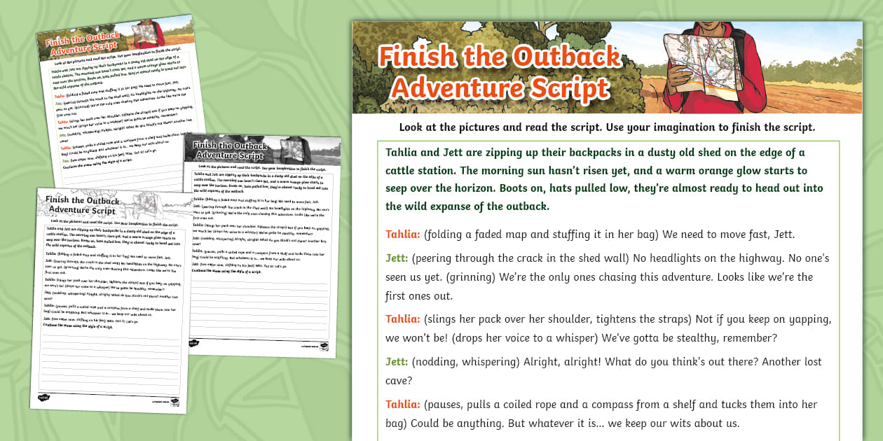 Finish the Outback Adventure Script Writing Template
