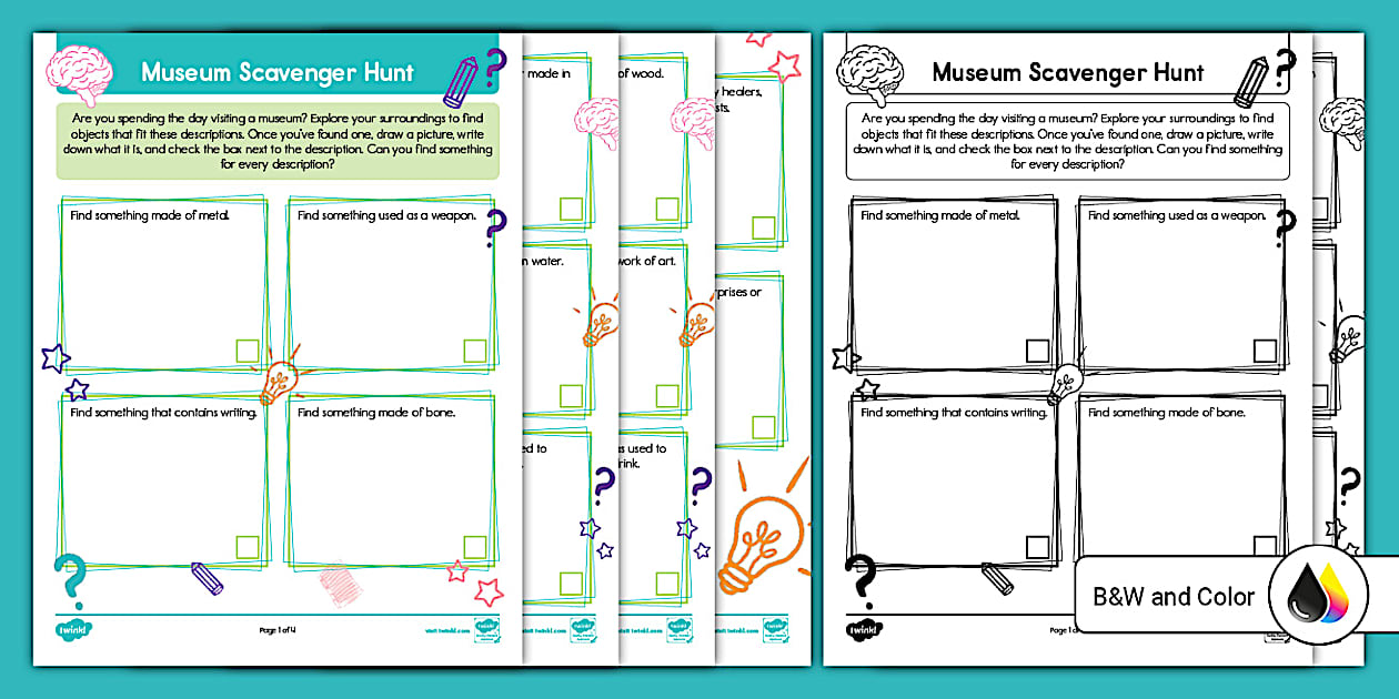 Museum Scavenger Hunt for K-2nd Grade (Teacher-Made)